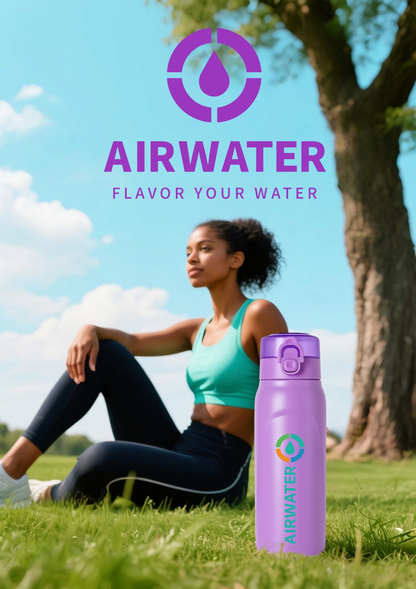 AirWater - Double Walled Stainless Steel Bottle 750ml Purple & 5 ...