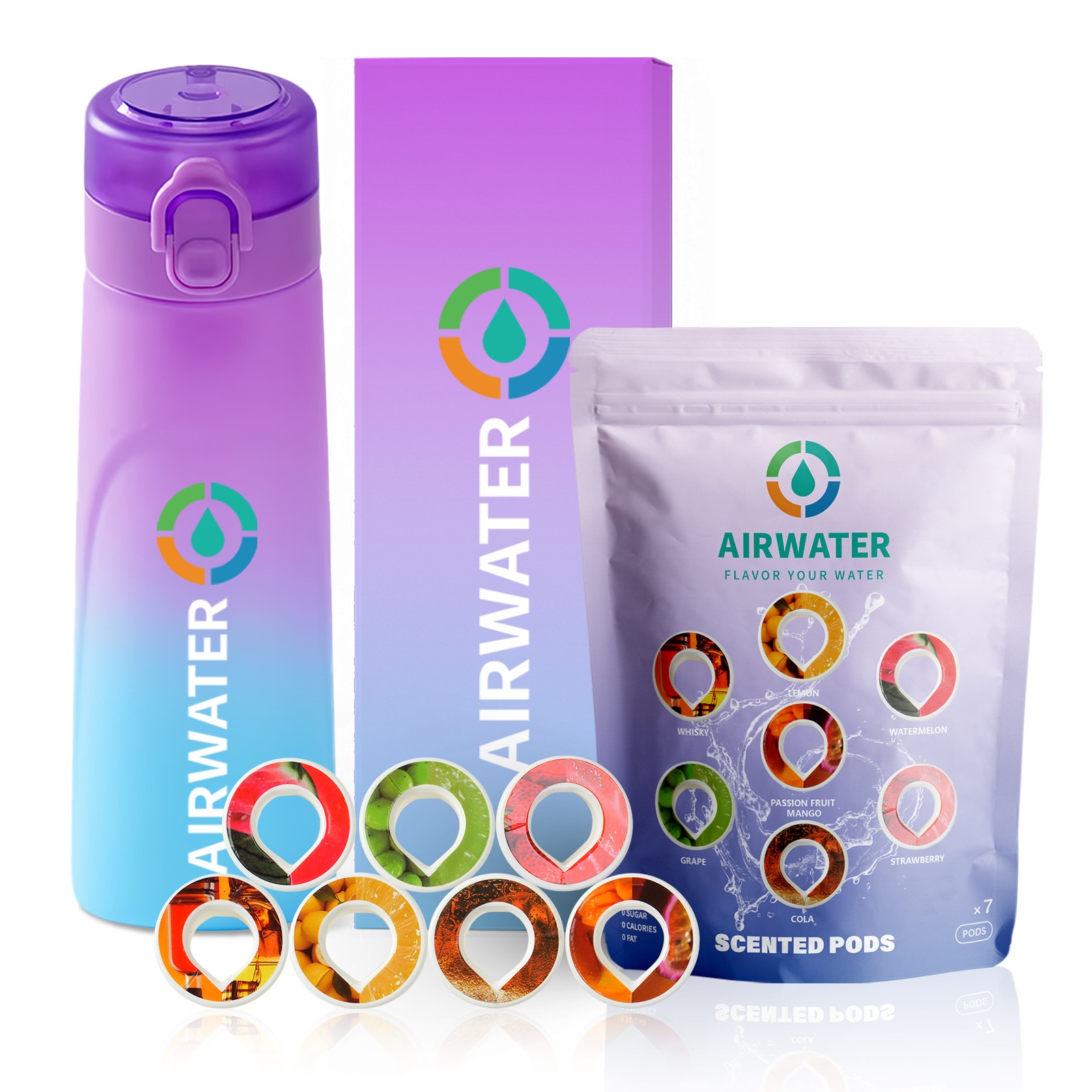 Airwater- 7 Pack Flavoured Scent Pods for Airwater Bottle - Limited ...